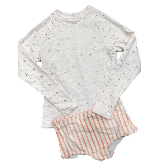 Minnow | Swim | Minnow Swim Set Eyelet Rashguard And Striped Ruffle ...